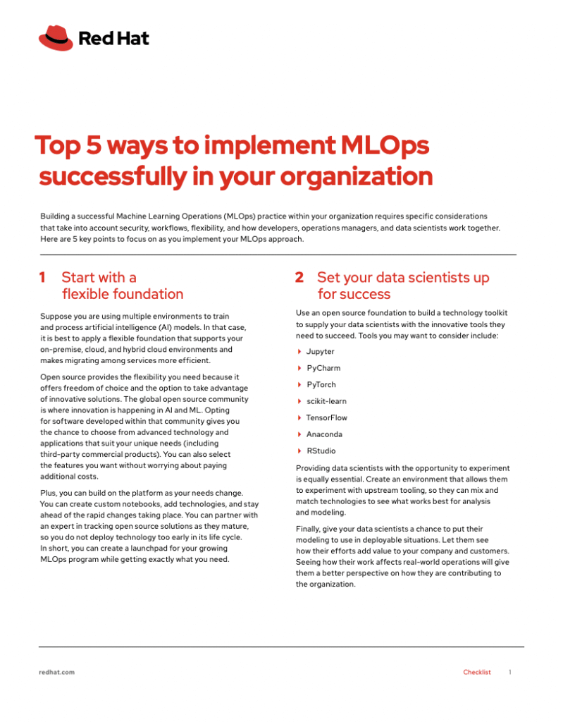Top 5 ways to implement MLOps successfully in your organization – Content Lead